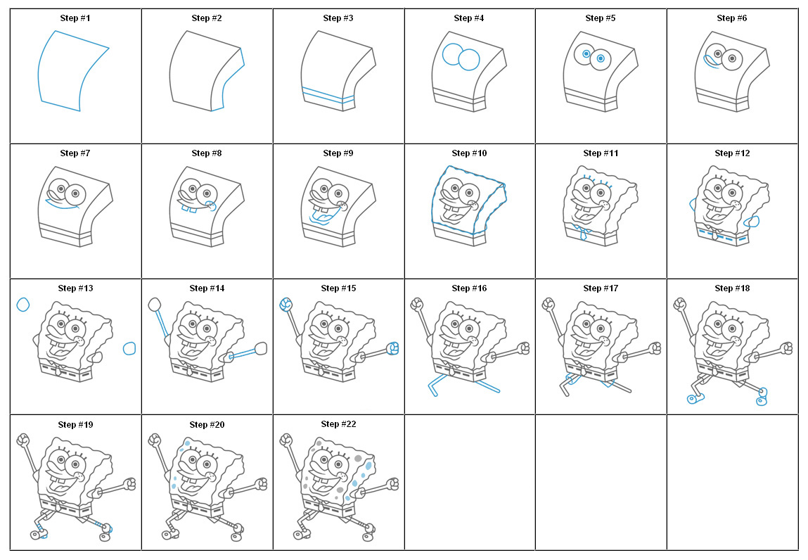 How To Draw Guide Learn How To Draw How To Draw Spongebob Step By 